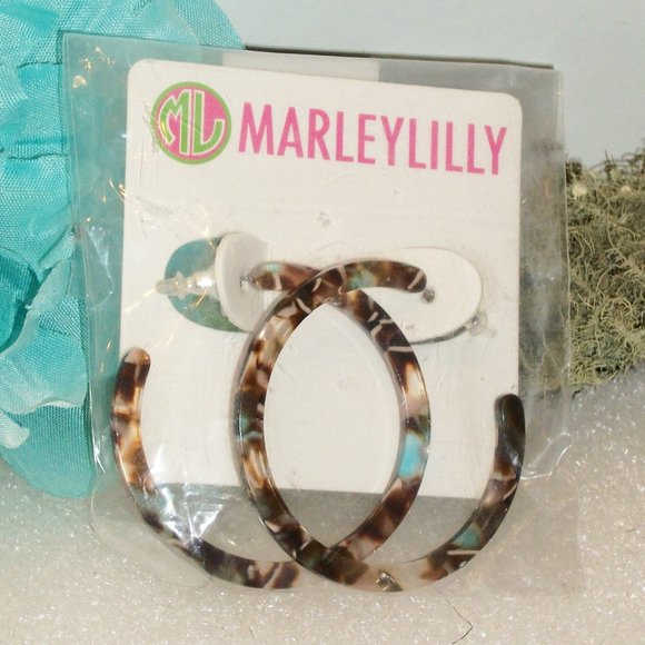 Marleylilly | Jewelry | Marleylilly Confetti Hoop Earrings Nip Brown ...